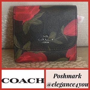 Coach | Bags | Coachlast Red Rose Camo Small Wallet | Poshmark